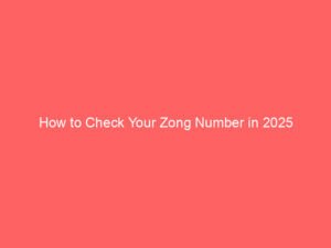 How To Check Your Zong Number
